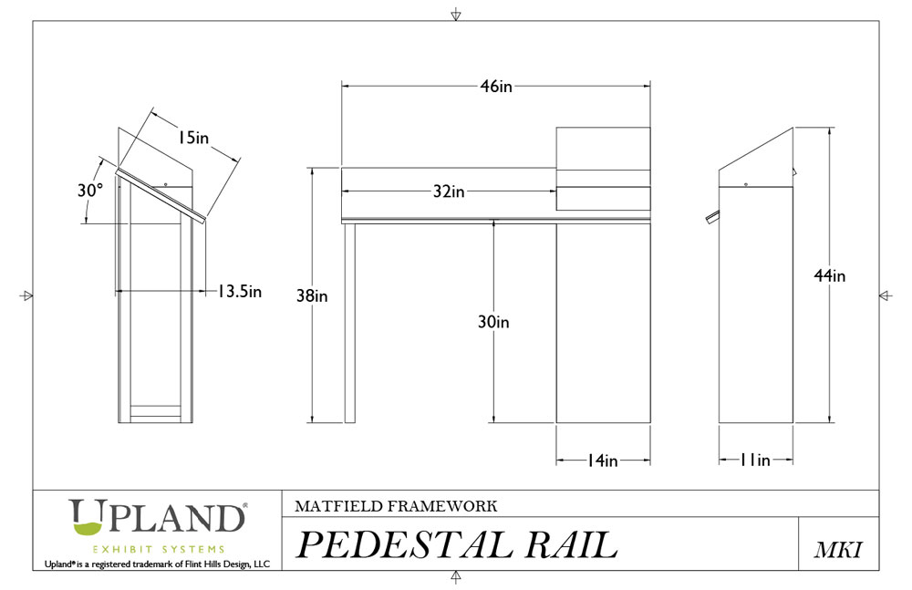 Pedestal Rail - Upland Exhibit Systems
